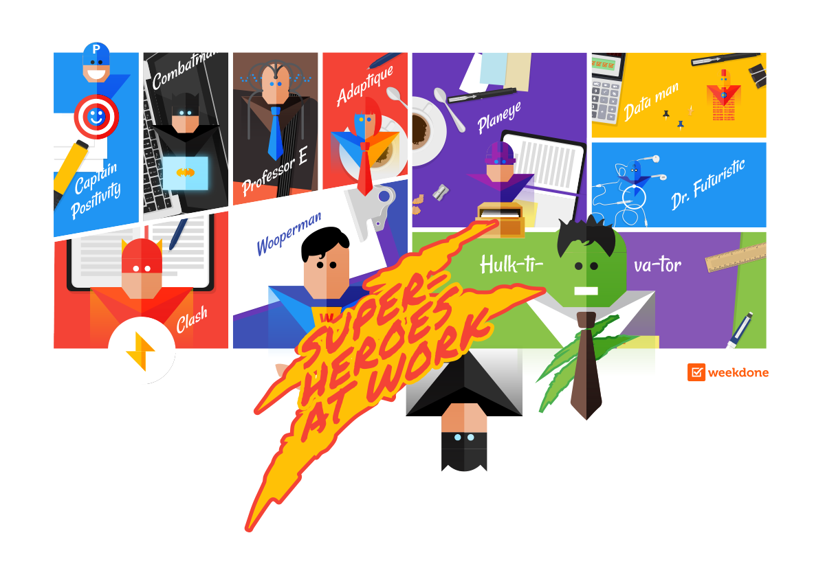 10 Superheroes at Work Quiz by Weekdone